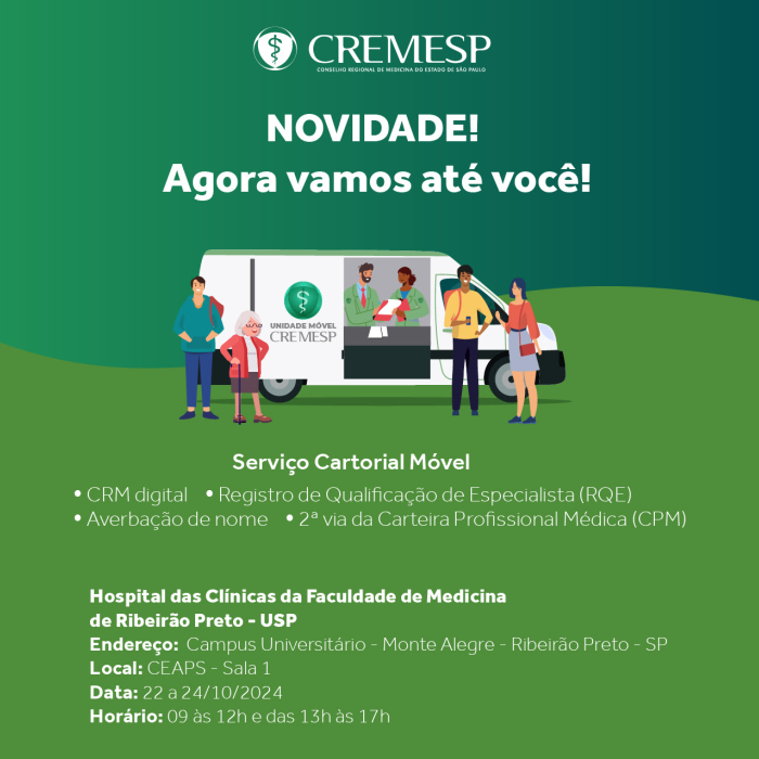Serviço Cartorial Móvel do CREMESP estará no HCRP - Hospital das ...